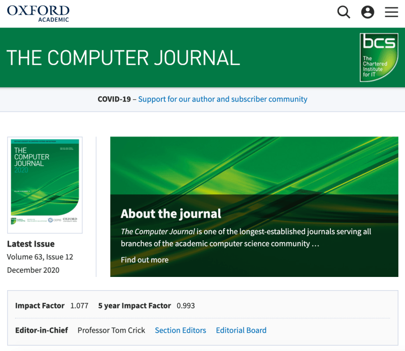 New Editor-in-Chief of The Computer Journal – Digital, Data & Policy
